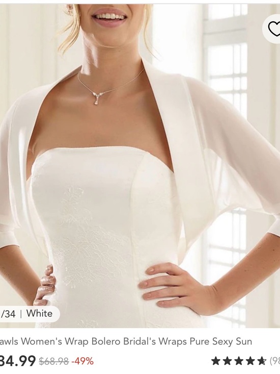 Ts Couture | Accessories | White Bridal Sheer Bolero | Poshmark